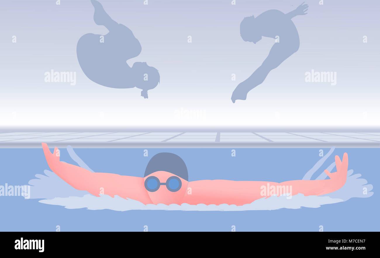 Man swimming in a swimming pool Stock Photo - Alamy