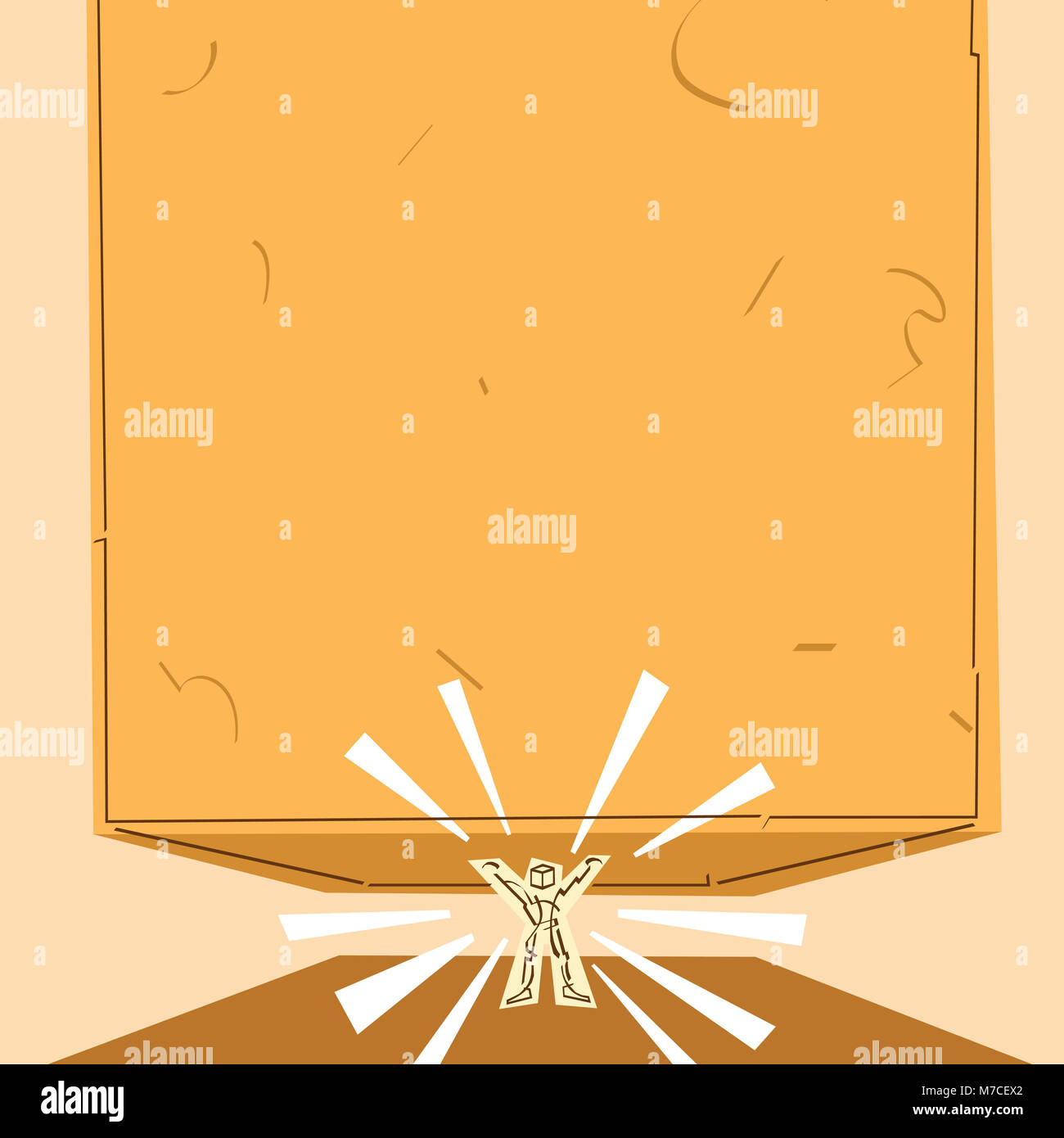 Man holding up a box Stock Photo - Alamy