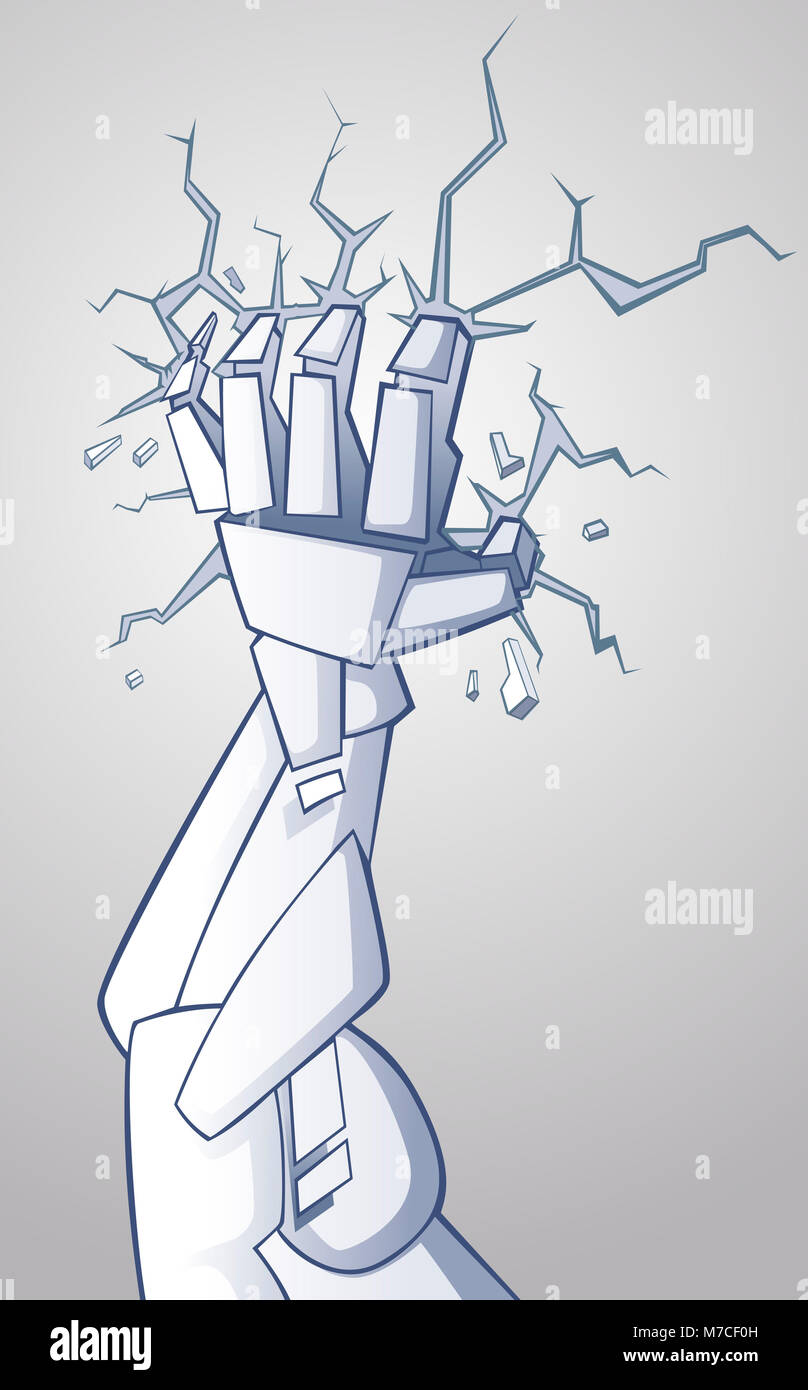 Close-up of a robotic arm breaking a wall Stock Photo - Alamy