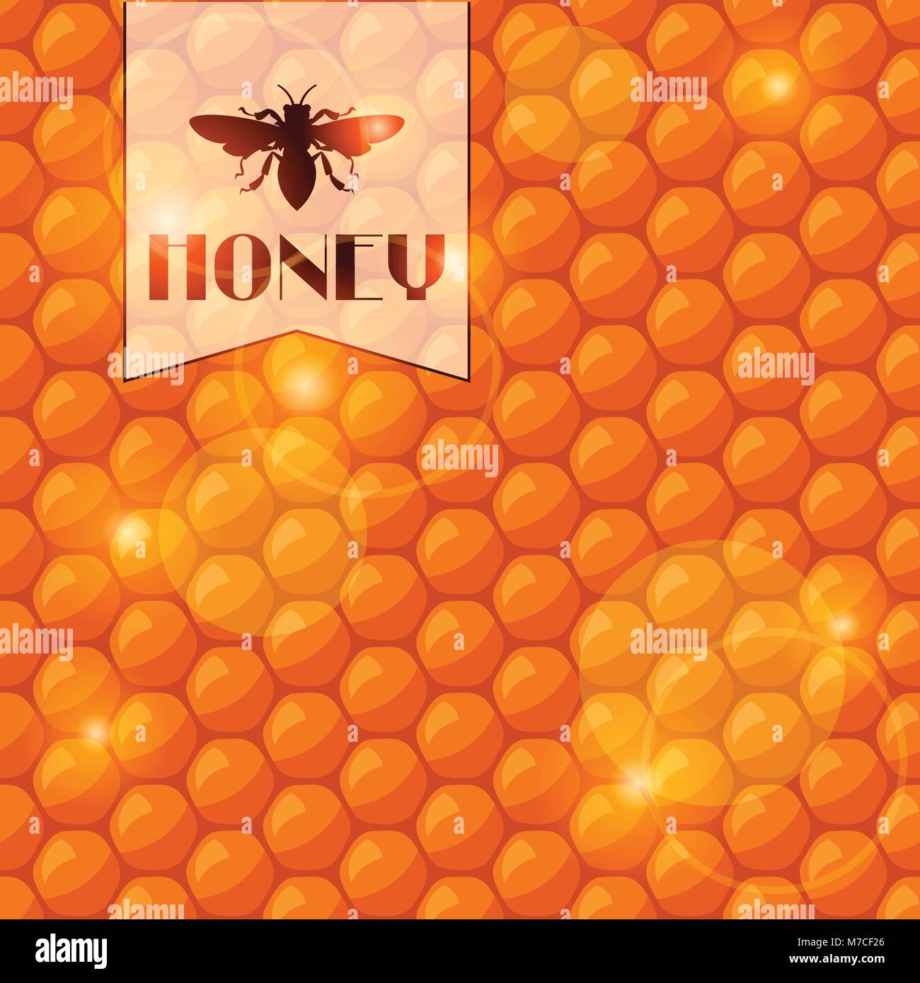 Abstract background with bee honeycombs and honey Stock Vector Image ...