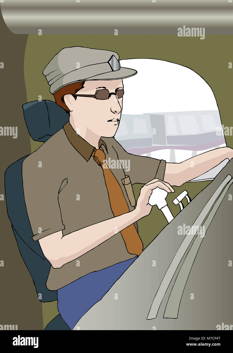 Side profile of a pilot Stock Photo - Alamy