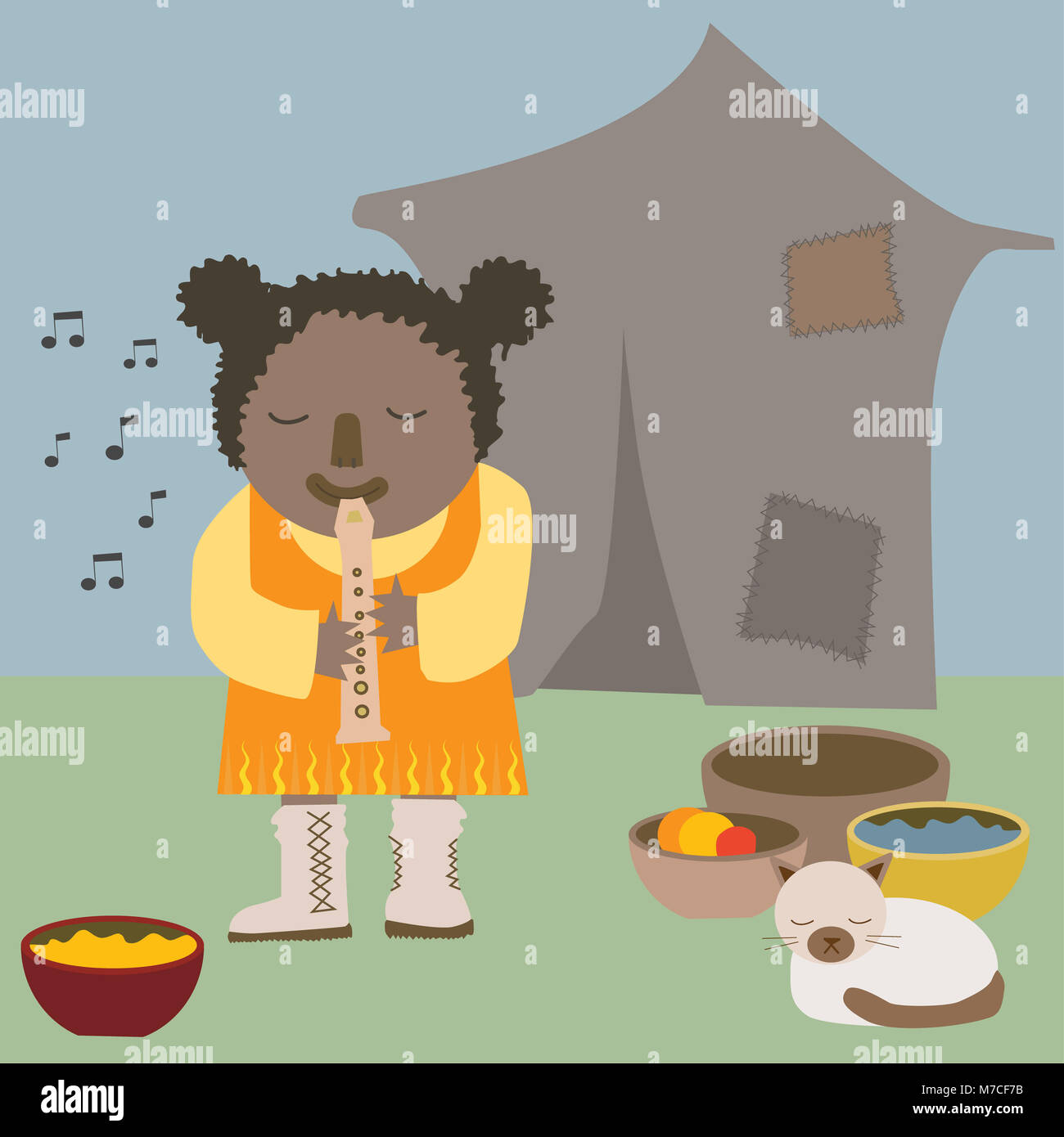 Girl playing a recorder Stock Photo - Alamy