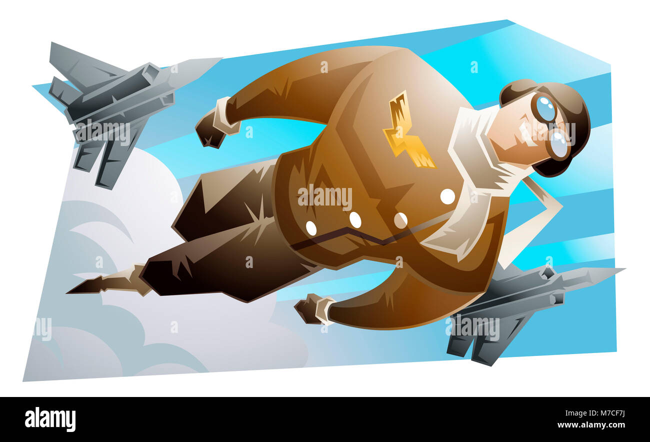 High angle view superhero flying hi-res stock photography and images ...