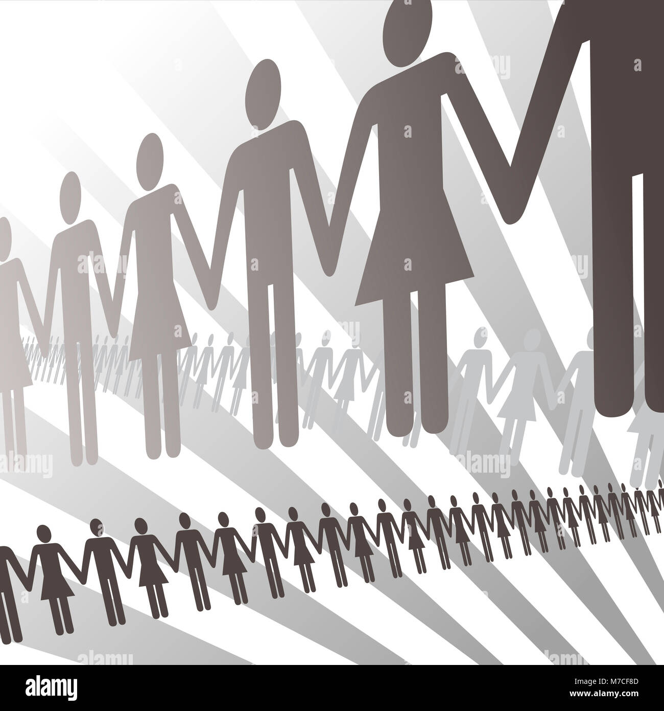 Paper chain people illustration hi-res stock photography and images - Alamy