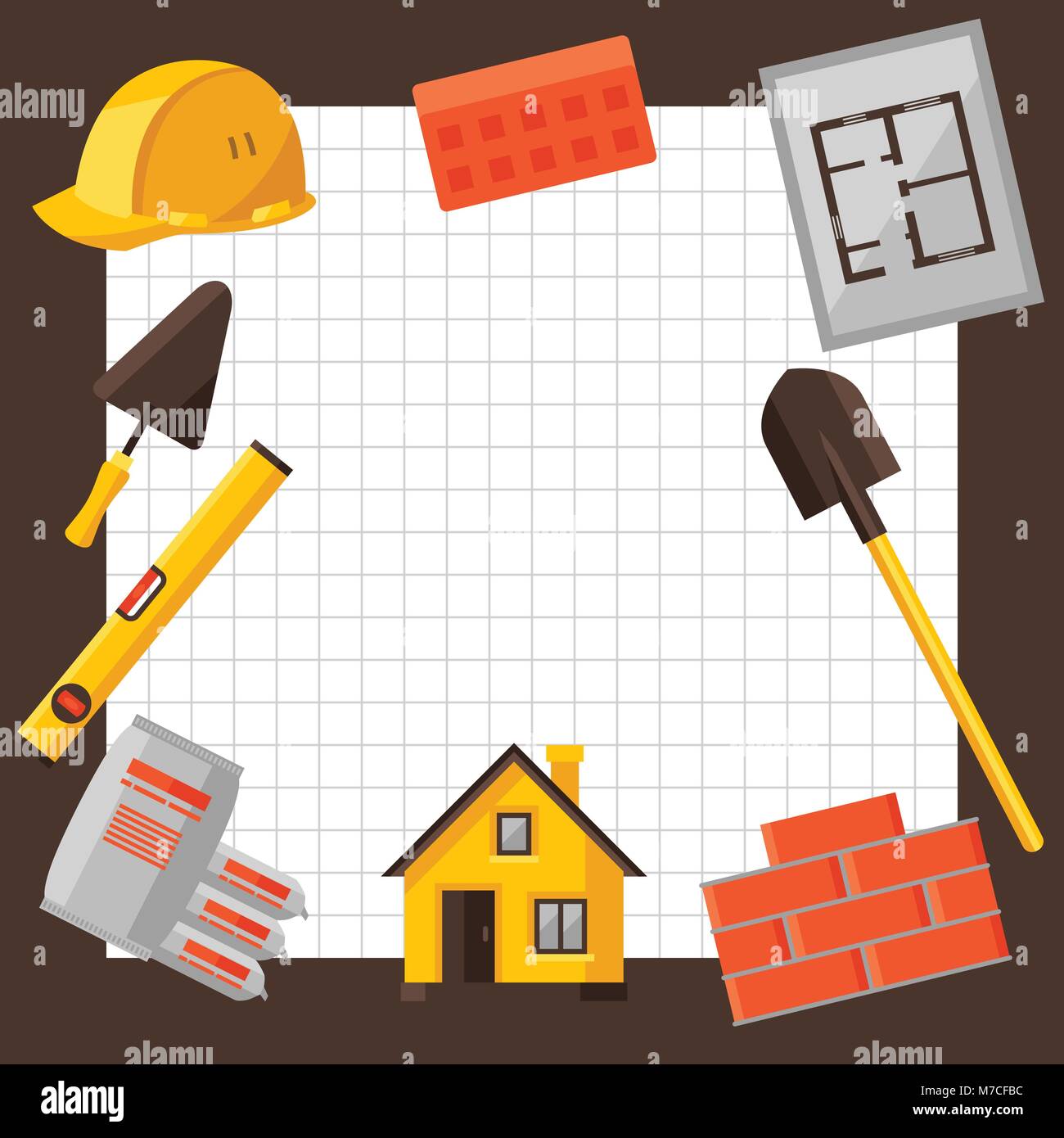 Industrial background design with housing construction objects Stock ...