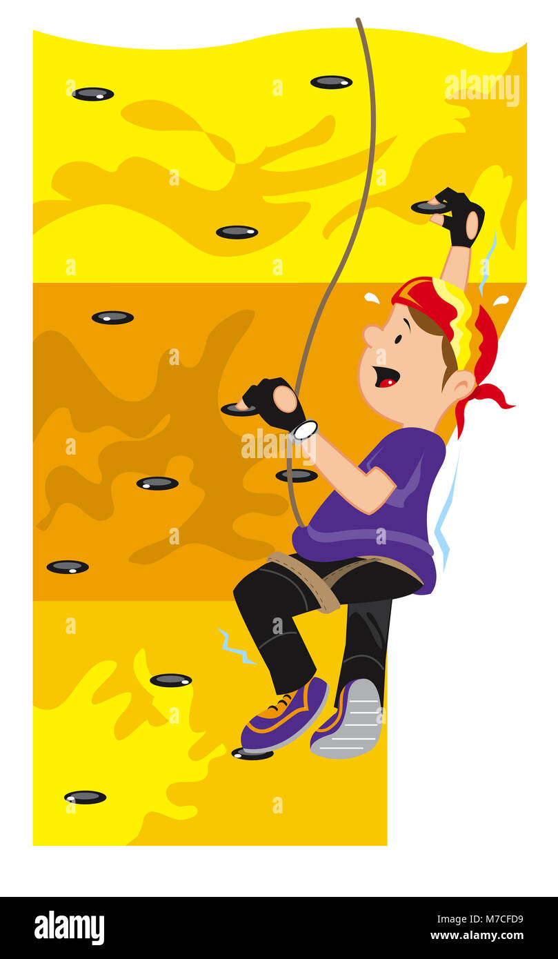 Side profile of a boy rock climbing Stock Photo - Alamy
