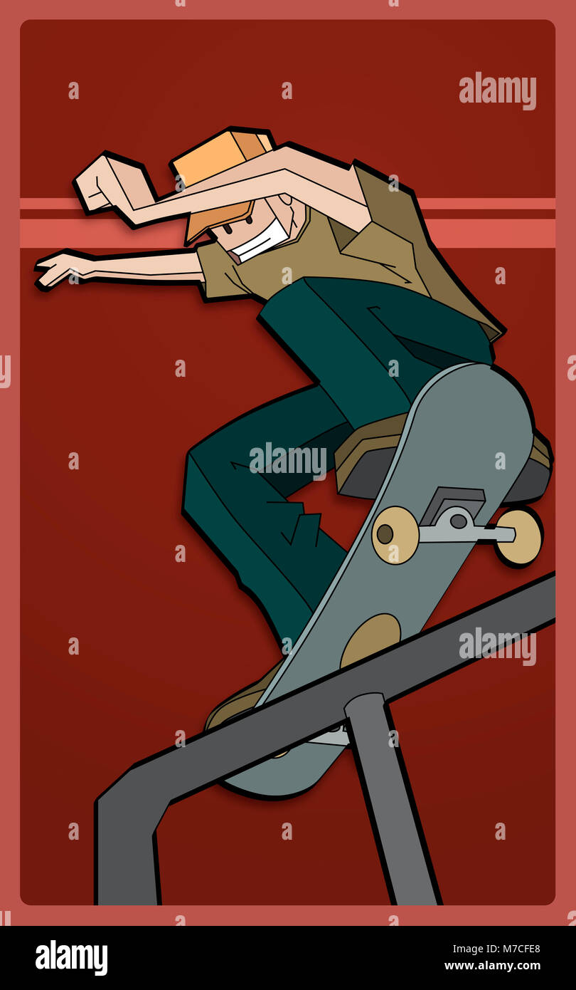Side profile of a man skateboarding hi-res stock photography and images ...