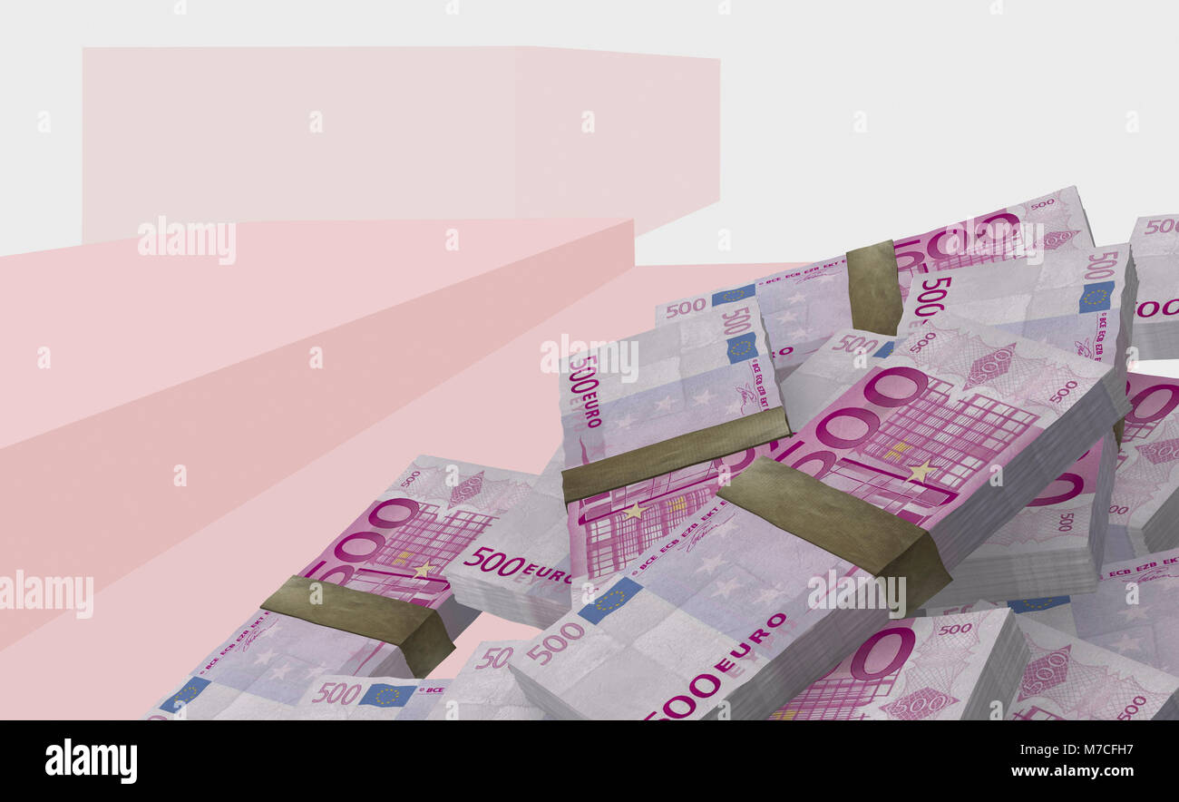 Close-up of Euro banknote bundles Stock Photo - Alamy
