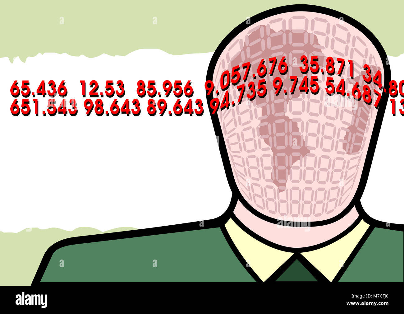 Man with numbers written across his forehead hi-res stock photography ...