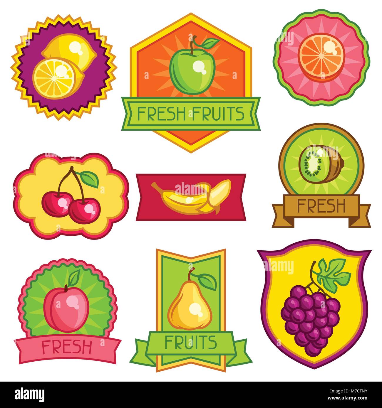 Fresh fruits set menu Cut Out Stock Images & Pictures - Alamy