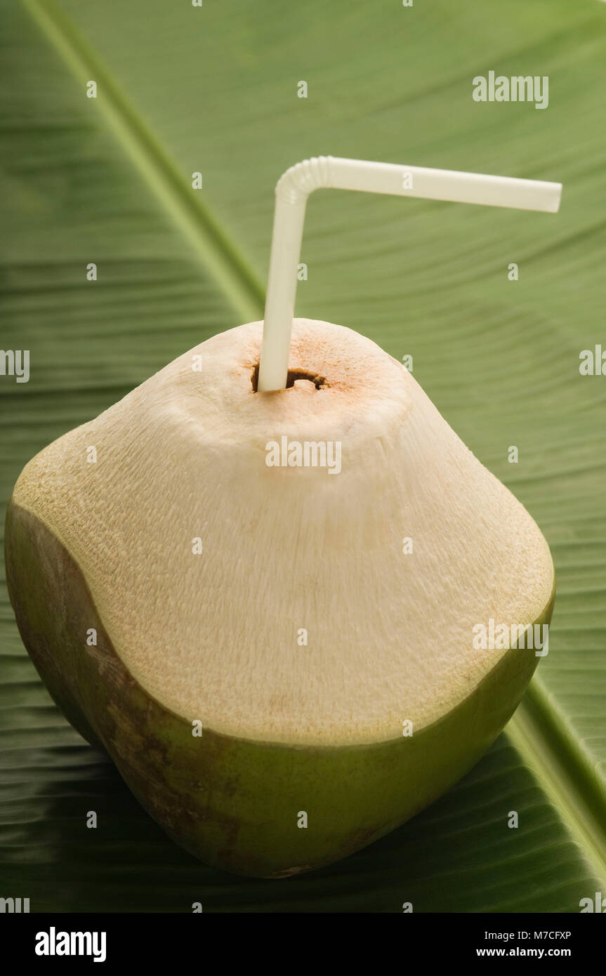 Banana coconut straw hi-res stock photography and images - Alamy