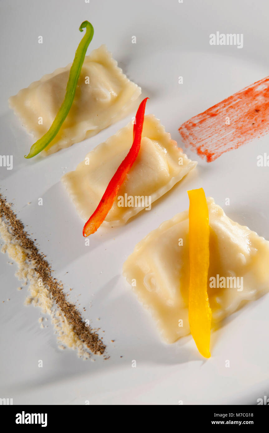 Close-up of ravioli served in a plate Stock Photo - Alamy