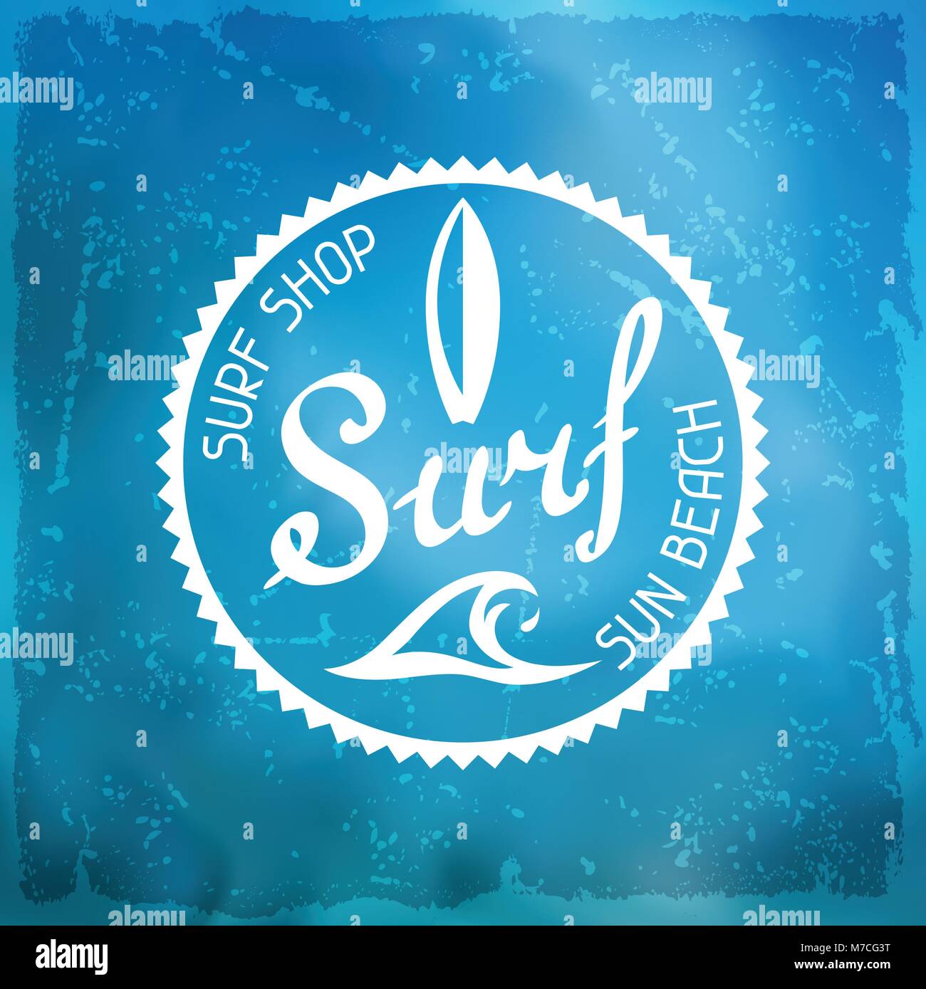 Surfing label on meshes background with stains Stock Vector Image & Art ...