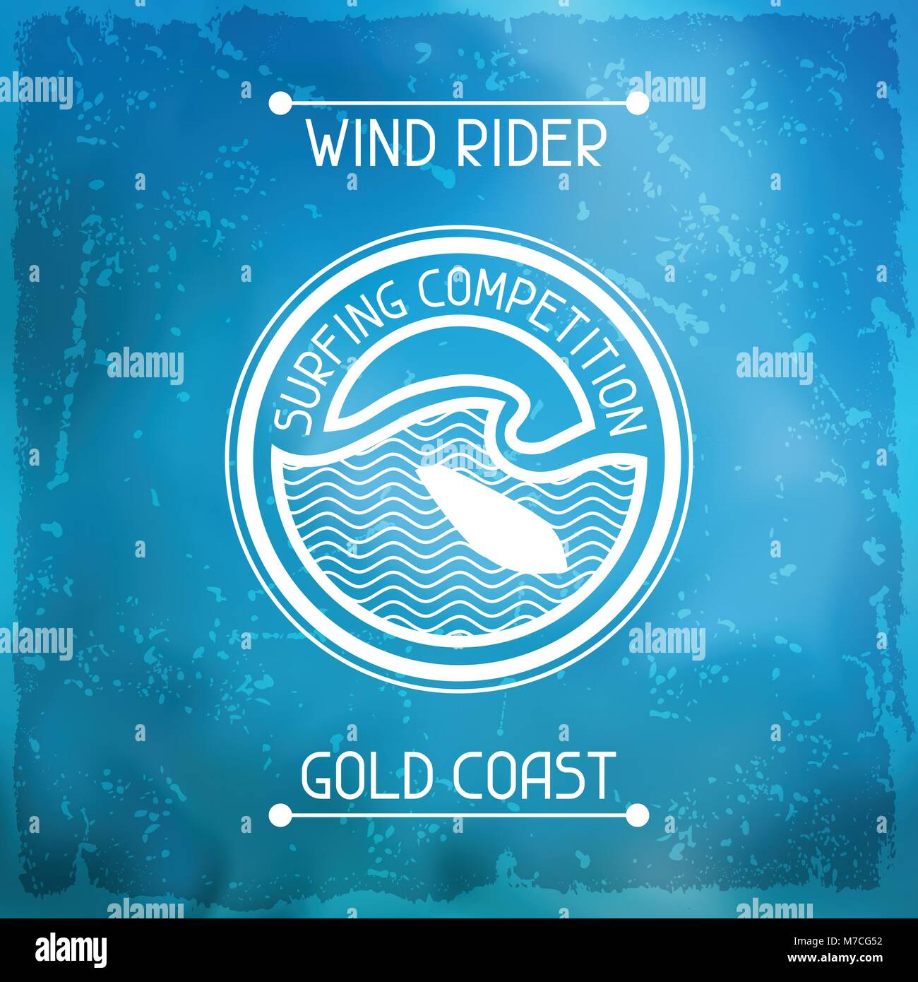 Surfing label on meshes background with stains Stock Vector Image & Art ...