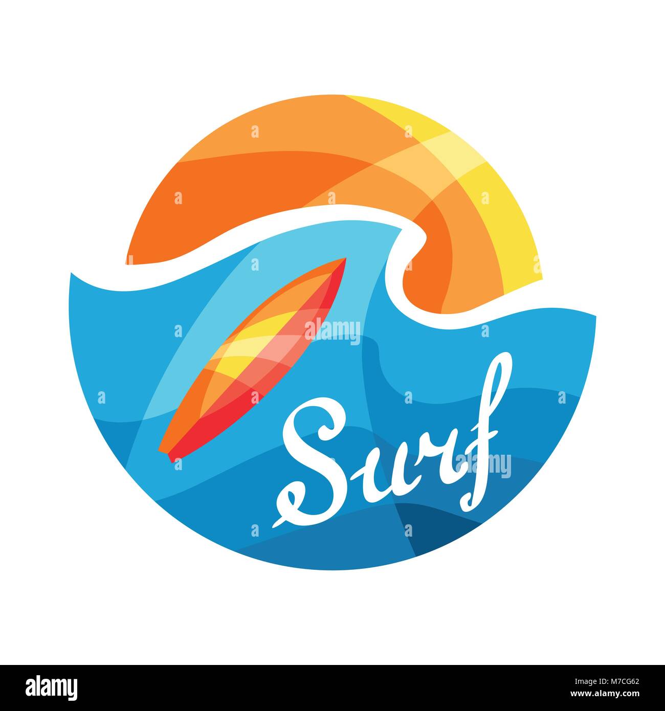 Bright surfing illustration or print for t-shirts Stock Vector Image ...