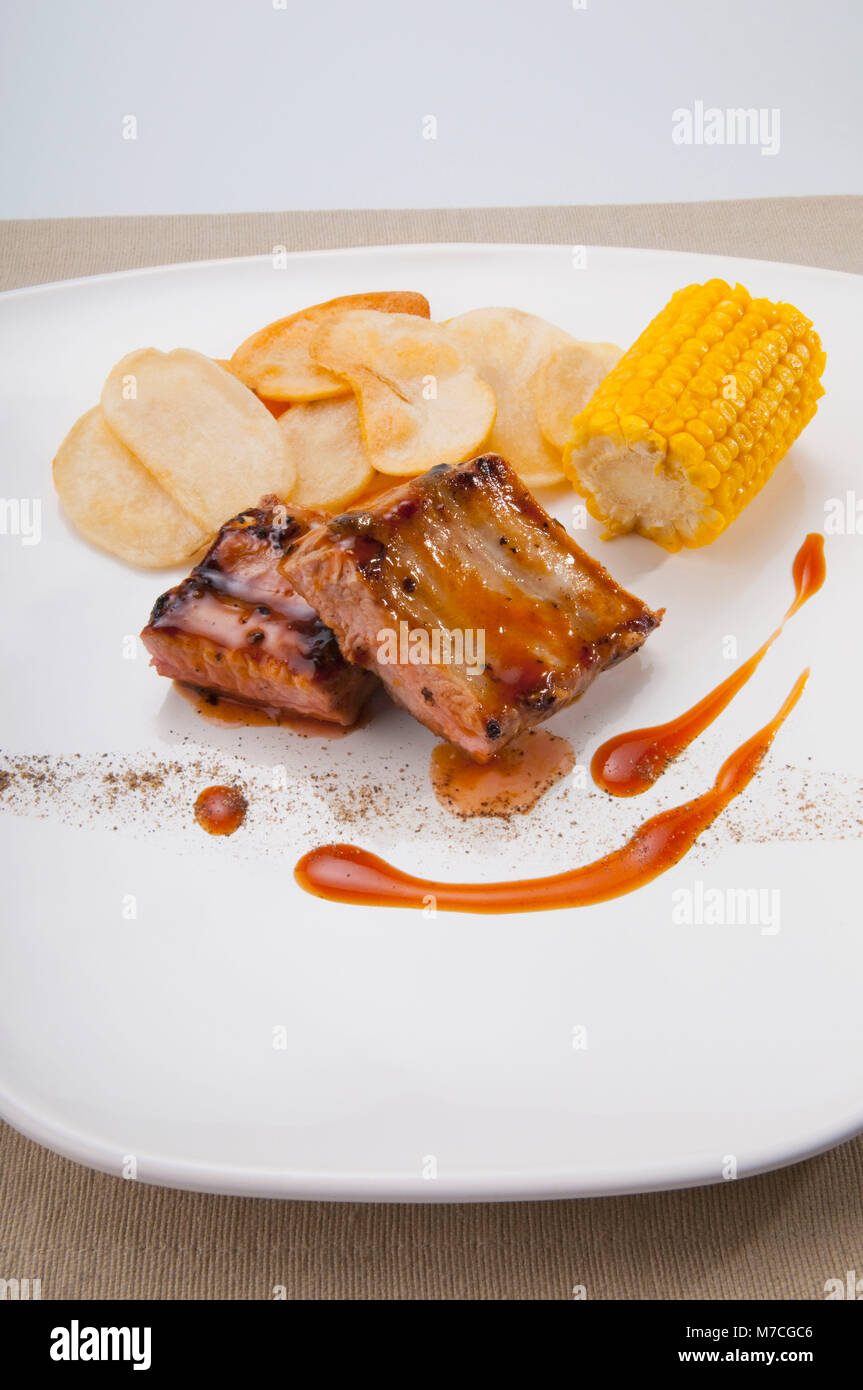 Corn on cob spare ribs hi-res stock photography and images - Alamy