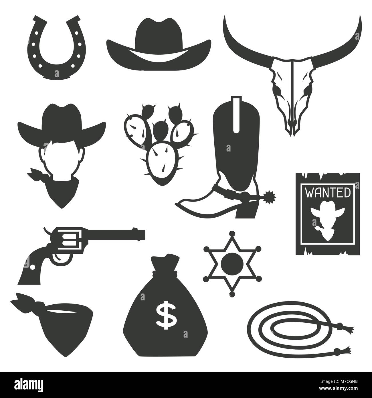 Wild west cowboy Stock Vector Images - Alamy