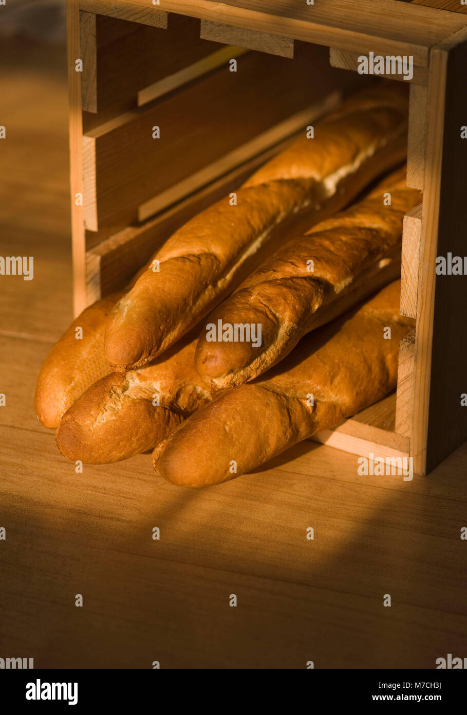 Close up of loaves of bread in a crate hi-res stock photography and ...