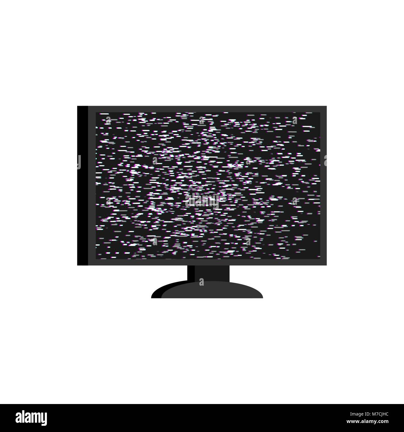 Broken television. Ripples on screen. Glych effect. Vector illustration ...