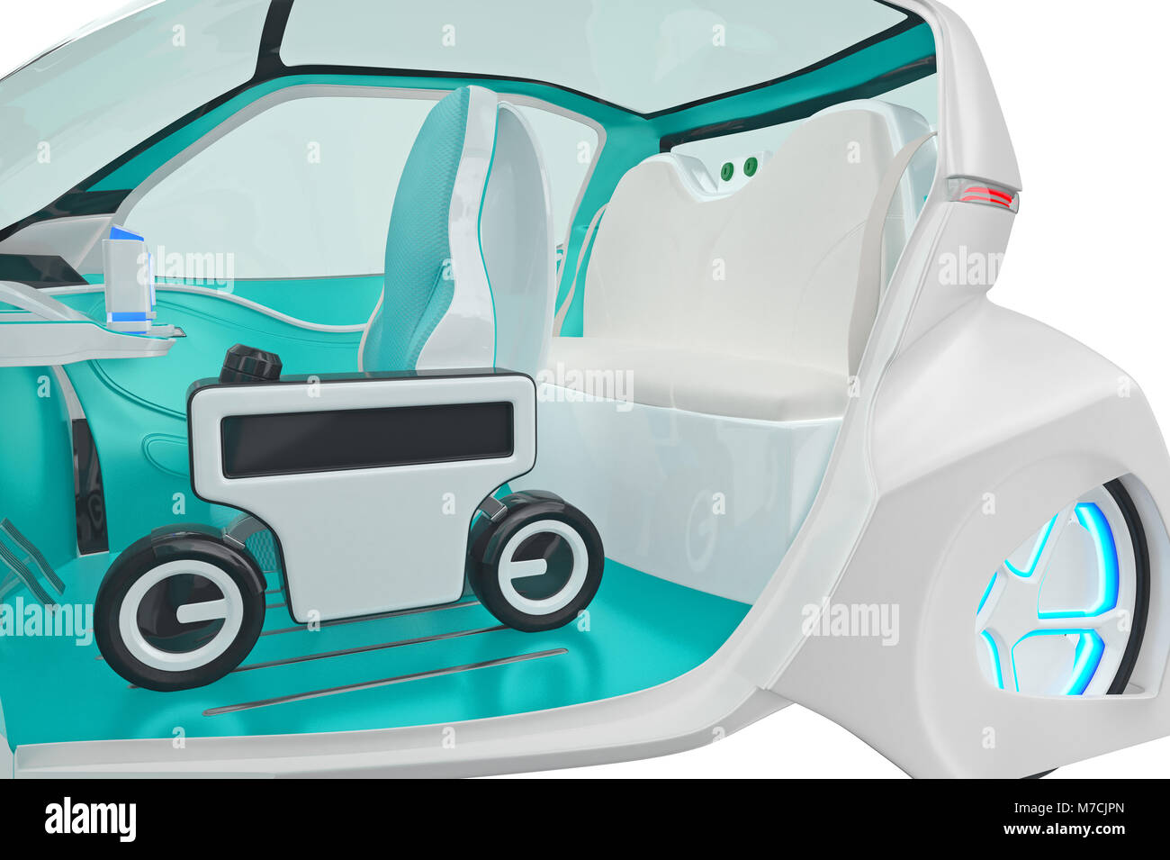 Car future futuristic interior, close view Stock Photo - Alamy