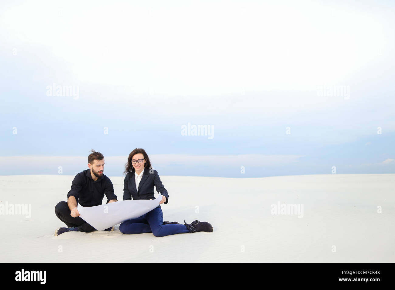 Economists brother and sister planning shopping center in dese Stock ...