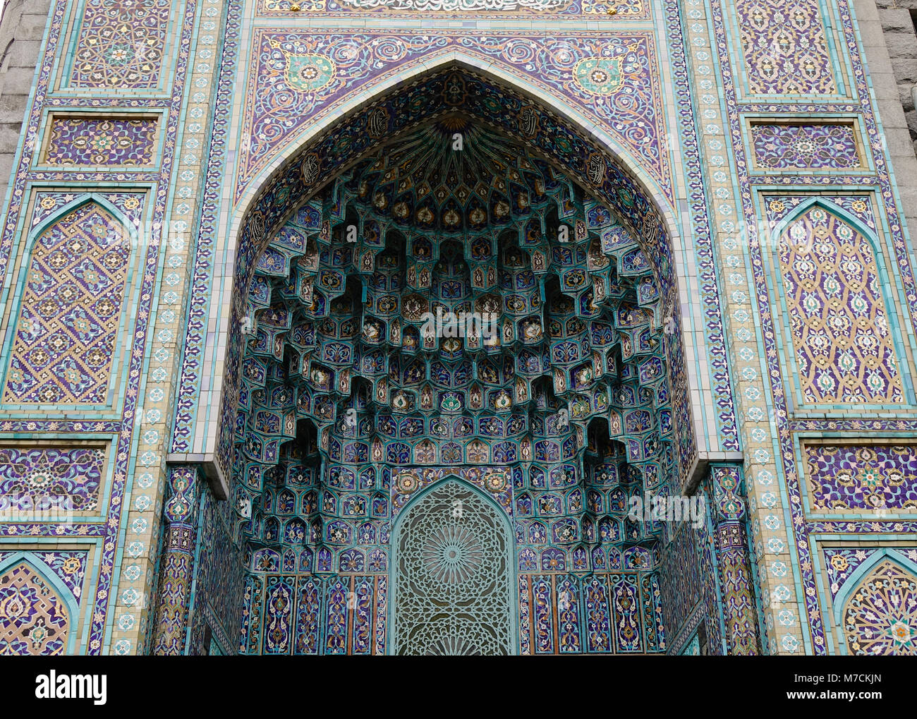 The inside of one portal at Saint Petersburg Mosque in Russia. It was ...