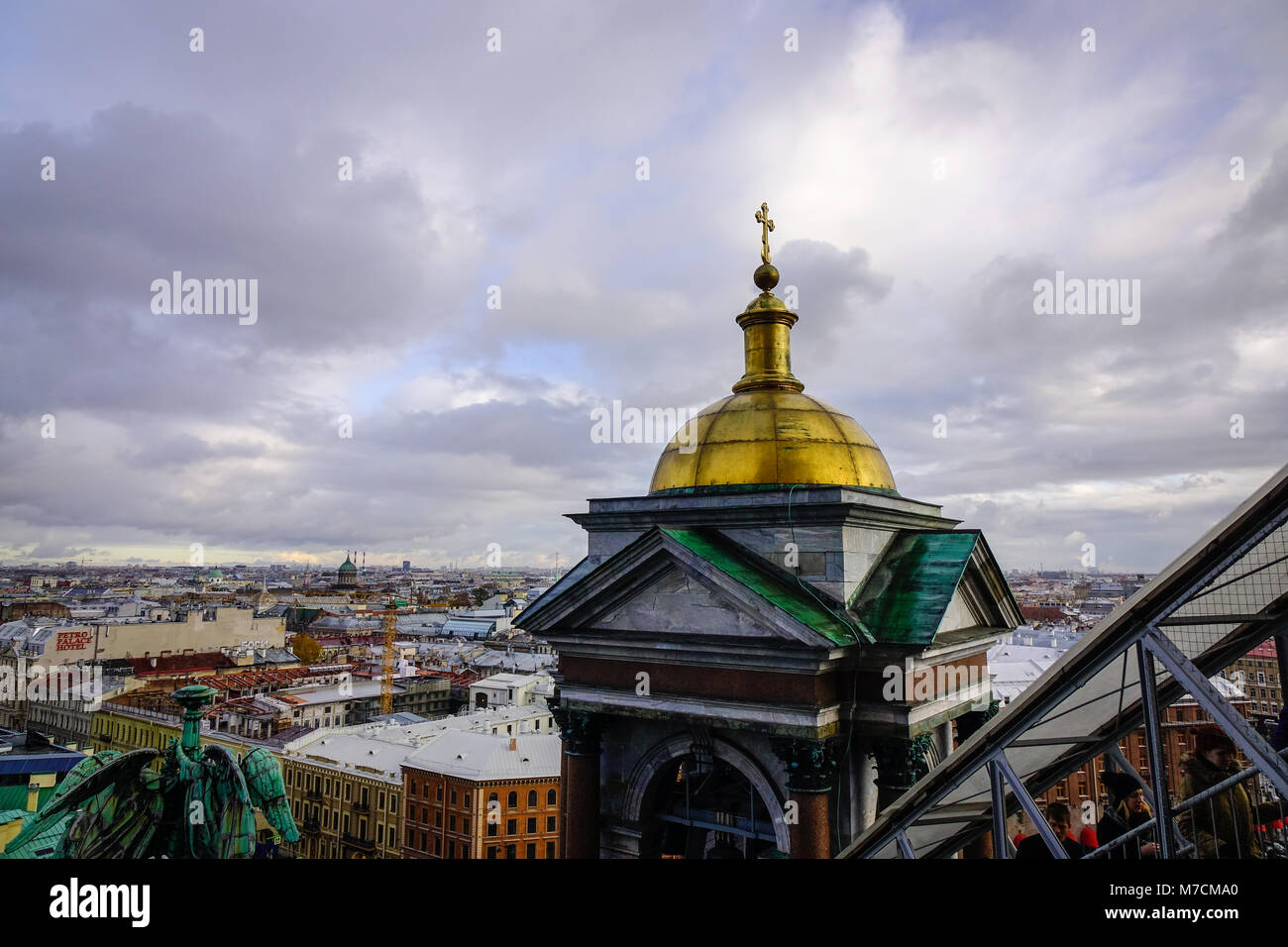 Top of Saint Isaac Church with cityscape background in Saint Petersburg ...