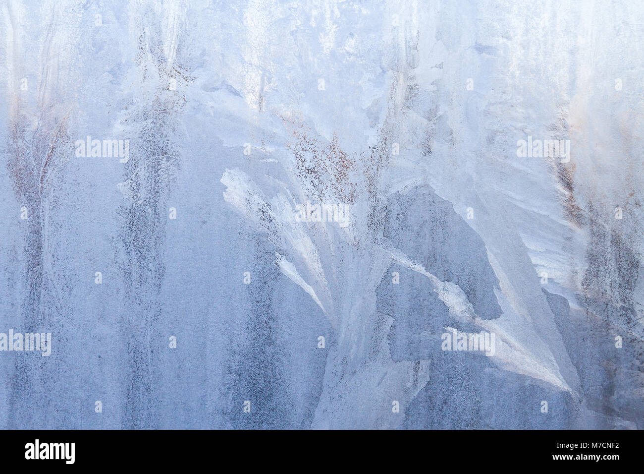 Winter frosty patterns on the frozen ice window Stock Photo - Alamy