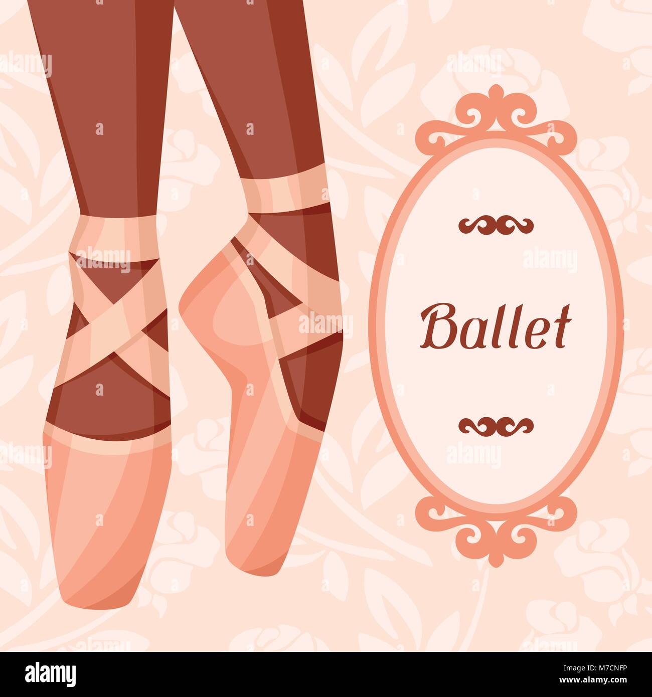 Invitation card to ballet dance show with pointe Stock Vector Image ...
