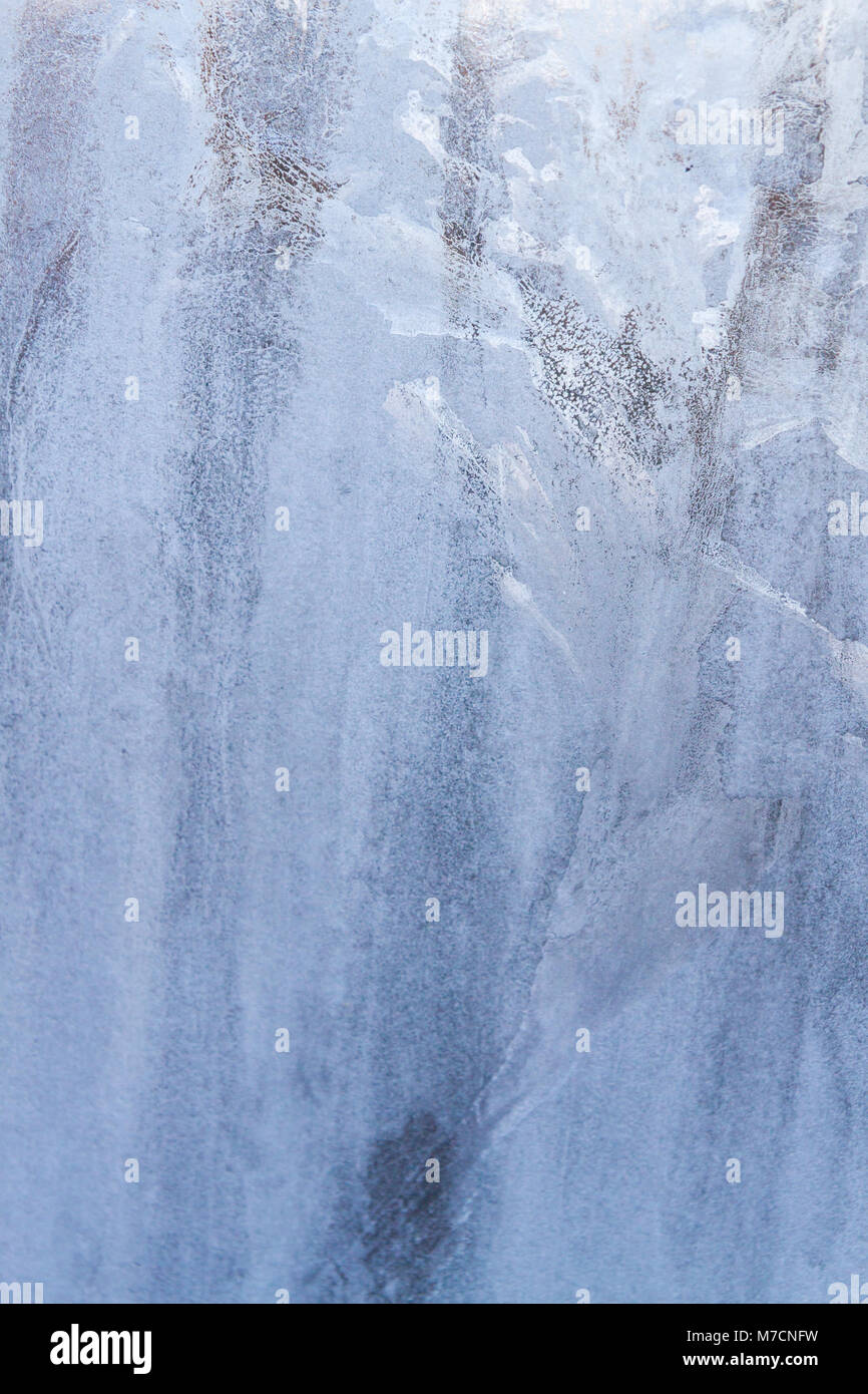 Winter frosty patterns on the frozen ice window Stock Photo - Alamy