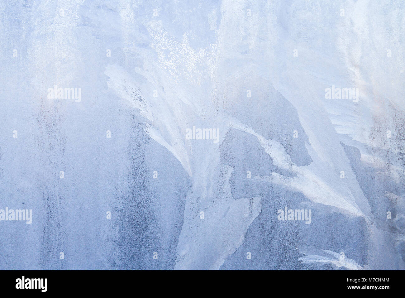 Winter frosty patterns on the frozen ice window Stock Photo - Alamy