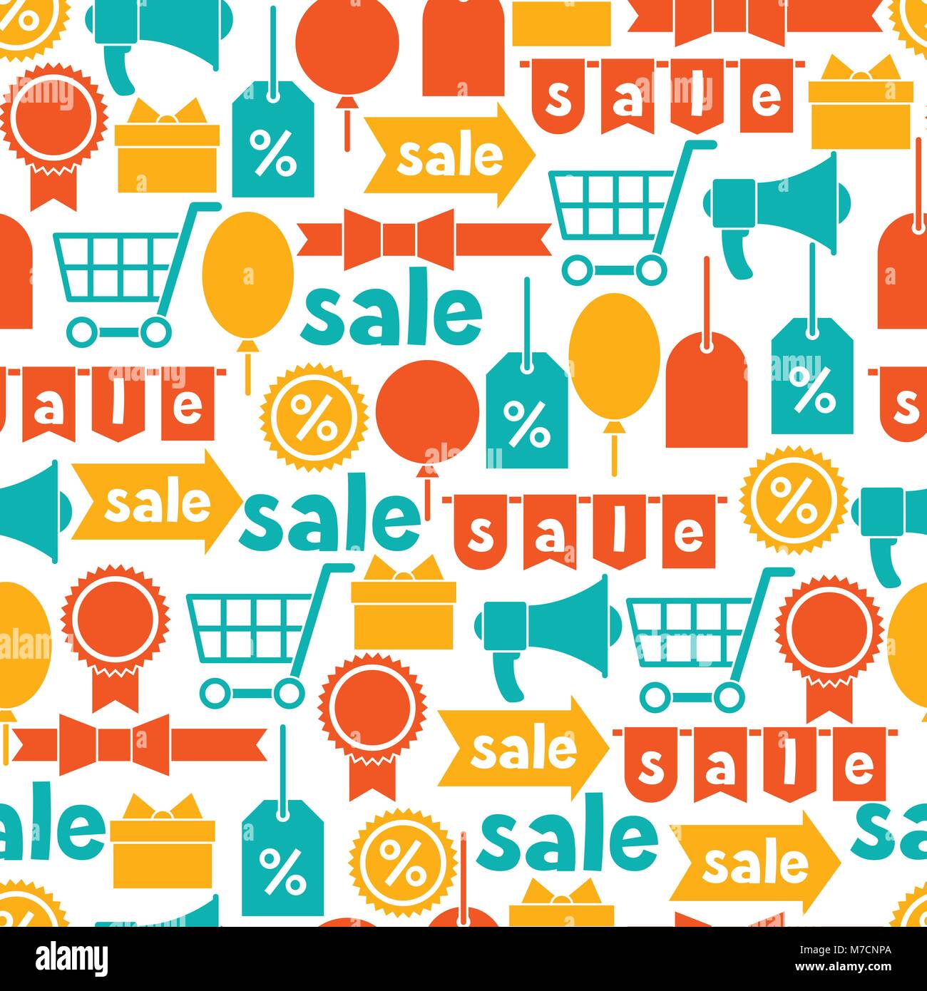 Seamless pattern with sale and shopping icons design elements Stock ...