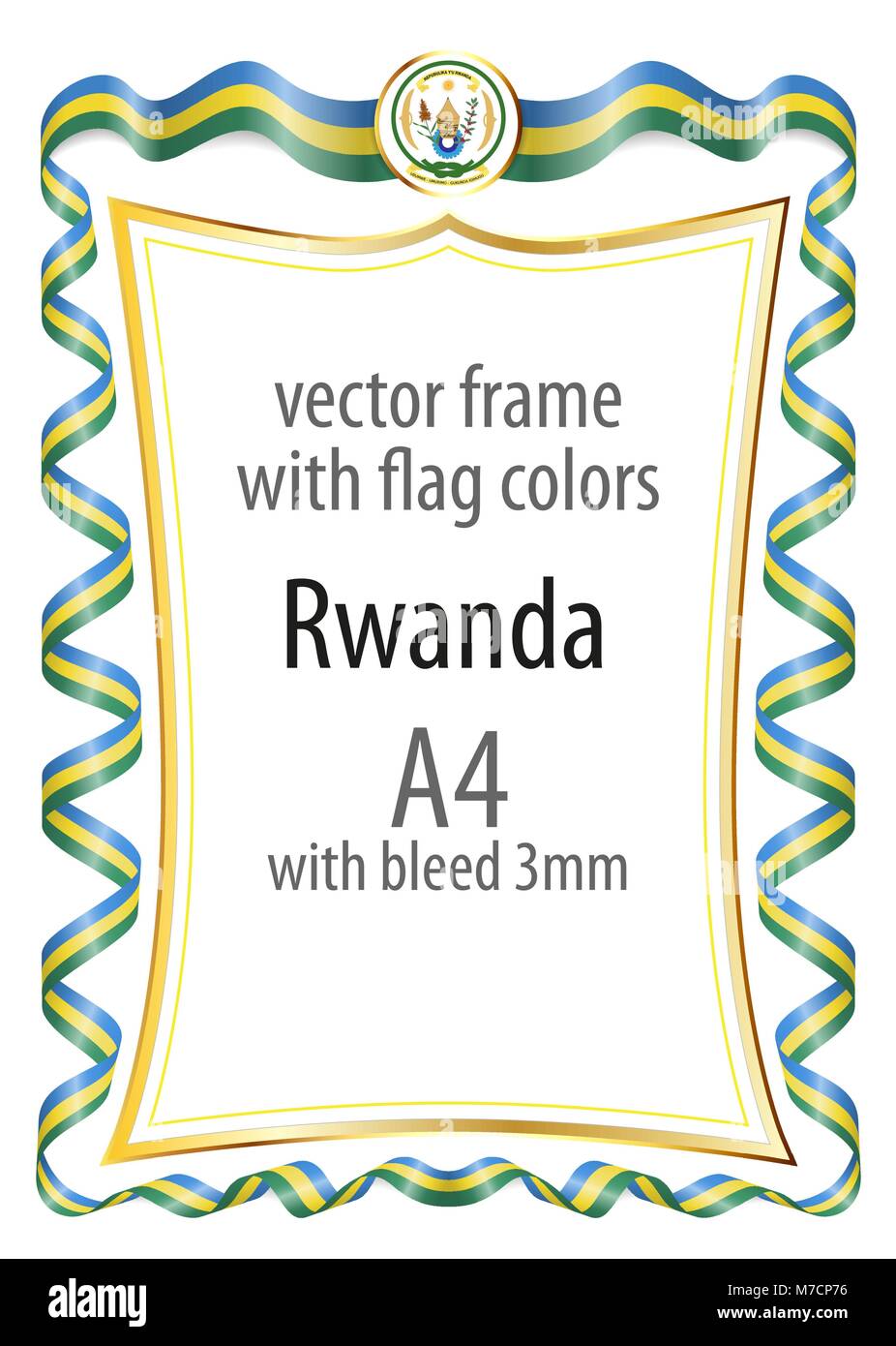 Frame and border of ribbon with the colors of the Rwanda flag Stock ...