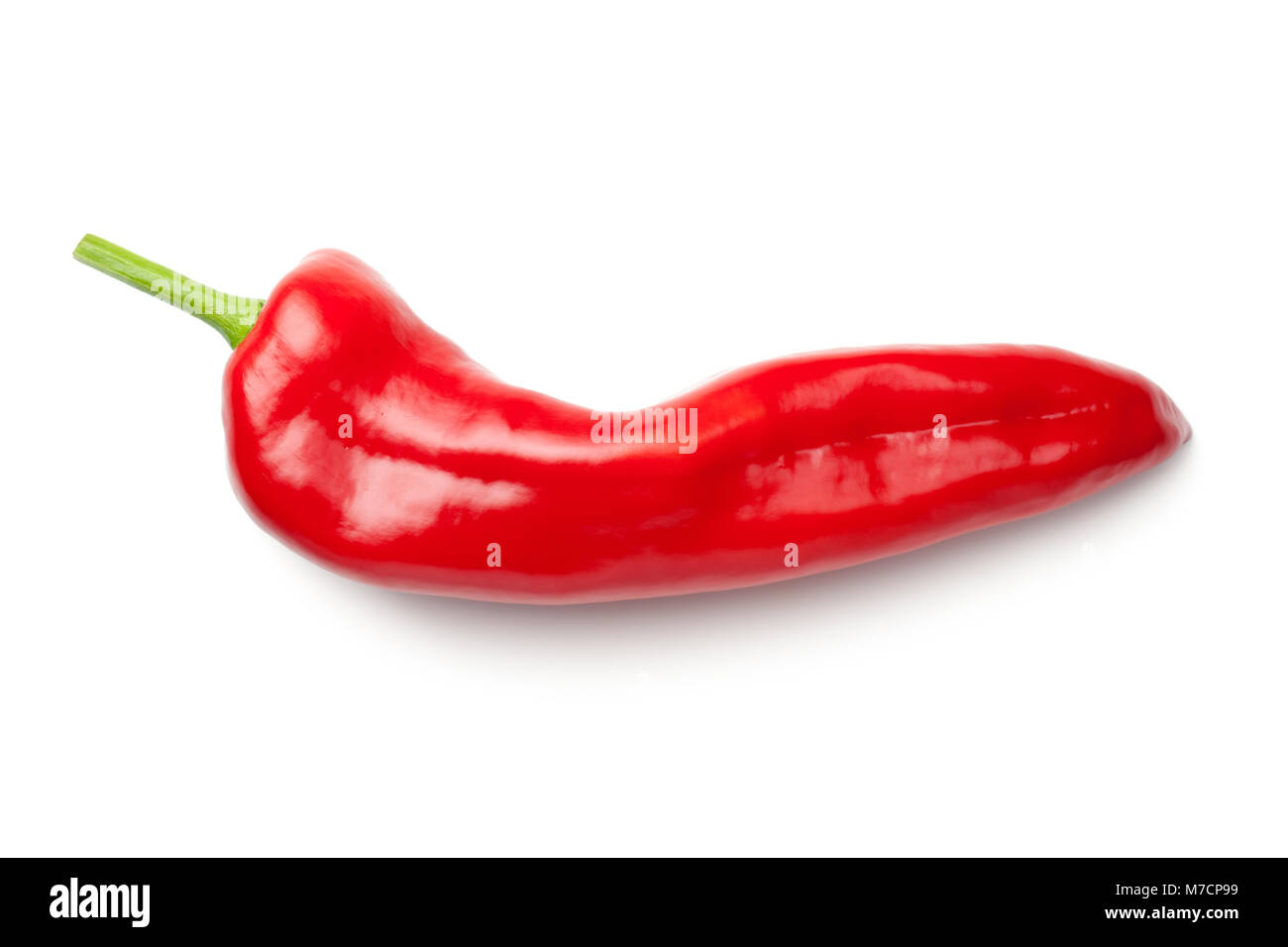 Red pepper isolated on white background. Ramiro pepper. Top view Stock ...