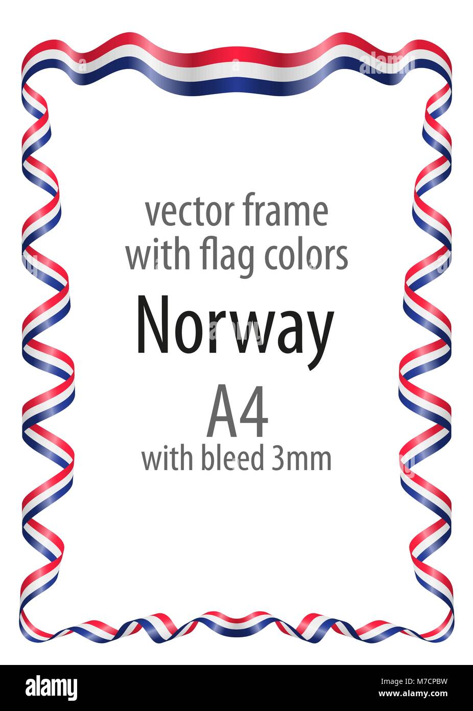 Frame and border of ribbon with the colors of the Norway flag Stock ...