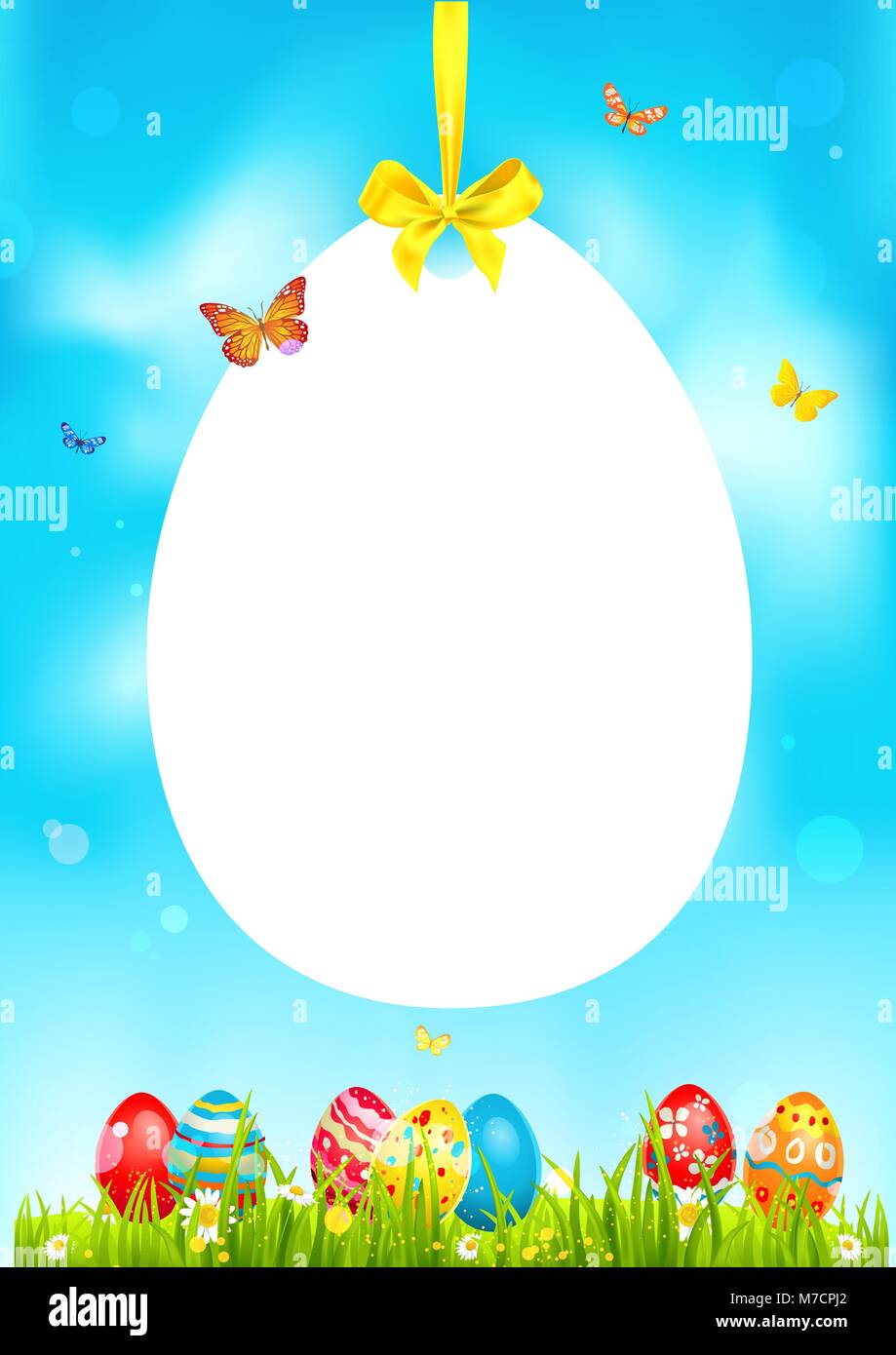 Bright blue easter card isolated Stock Vector Image & Art - Alamy