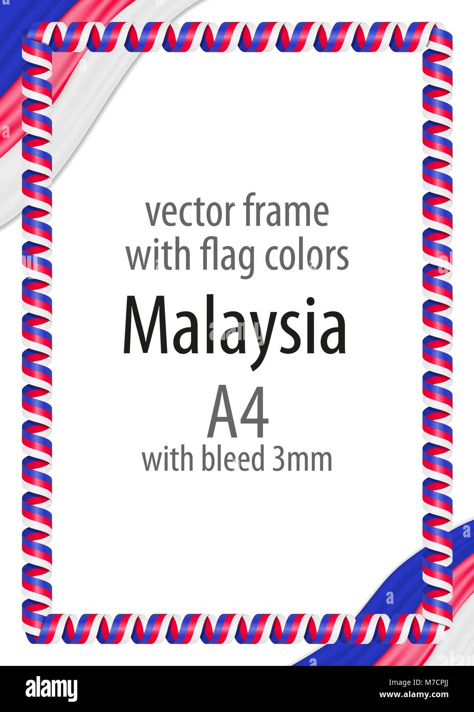 Frame and border of ribbon with the colors of the Malaysia flag Stock ...
