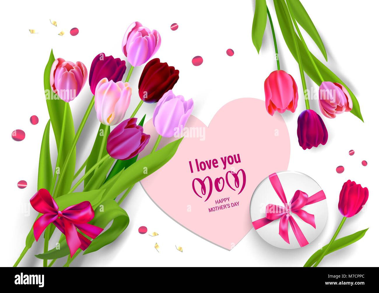 Realistic tulips Stock Vector Images - Alamy