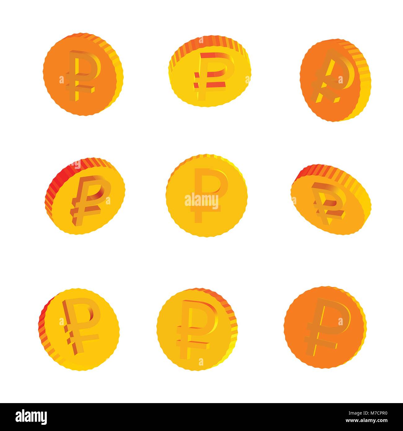 Gold coins symbol russian Stock Vector Images - Alamy