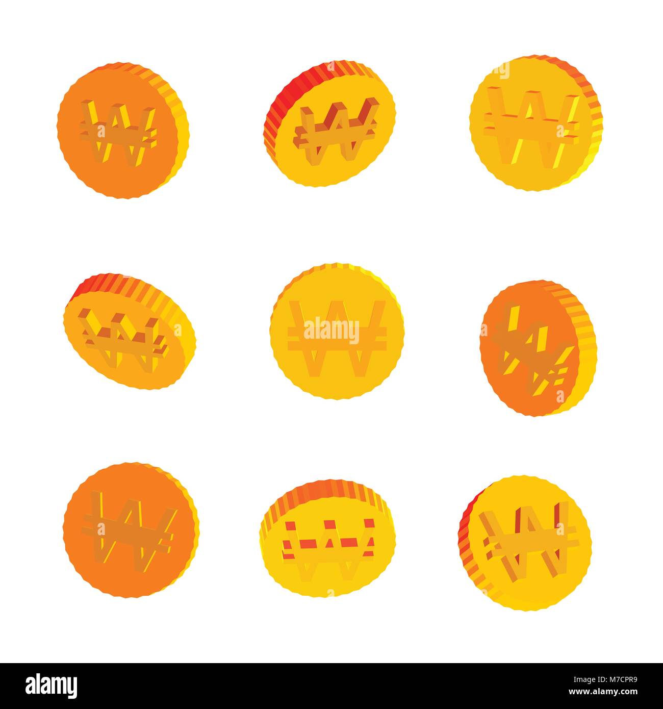 Won 3d gold coins Stock Vector Images - Alamy