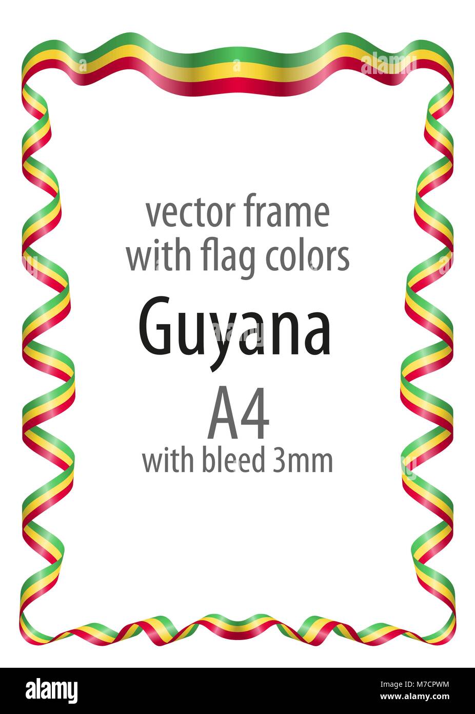 Frame and border of ribbon with the colors of the Guyana flag Stock Vector Image & Art - Alamy