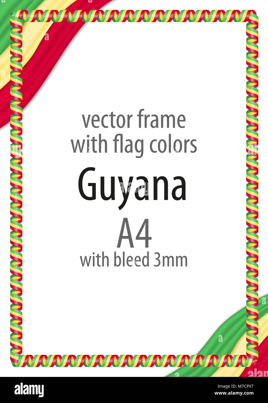 Frame and border of ribbon with the colors of the Guyana flag Stock Vector Image & Art - Alamy