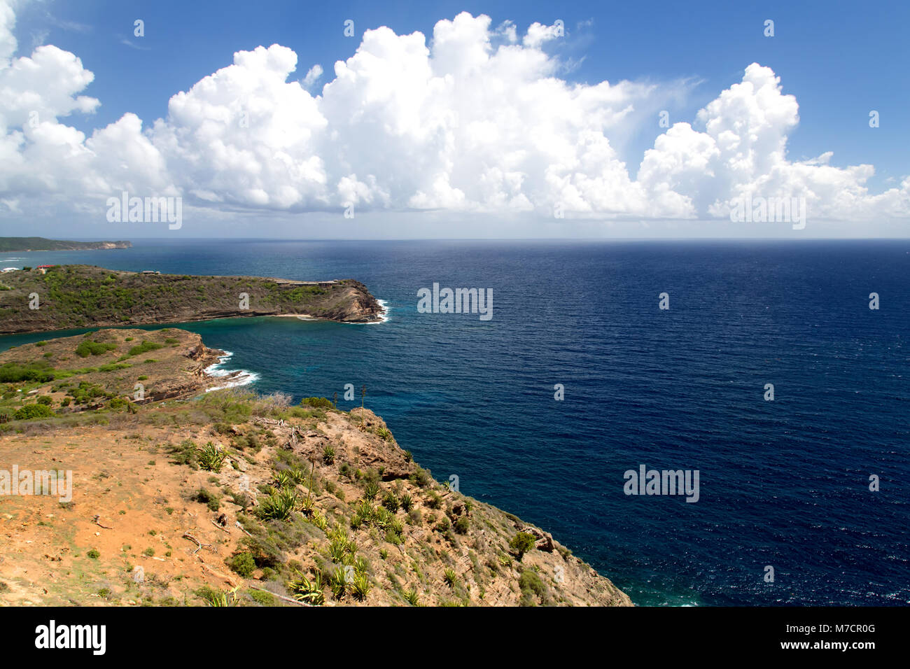 Antigua, a panoramic view of English Harbor from Shirley Heights Stock ...