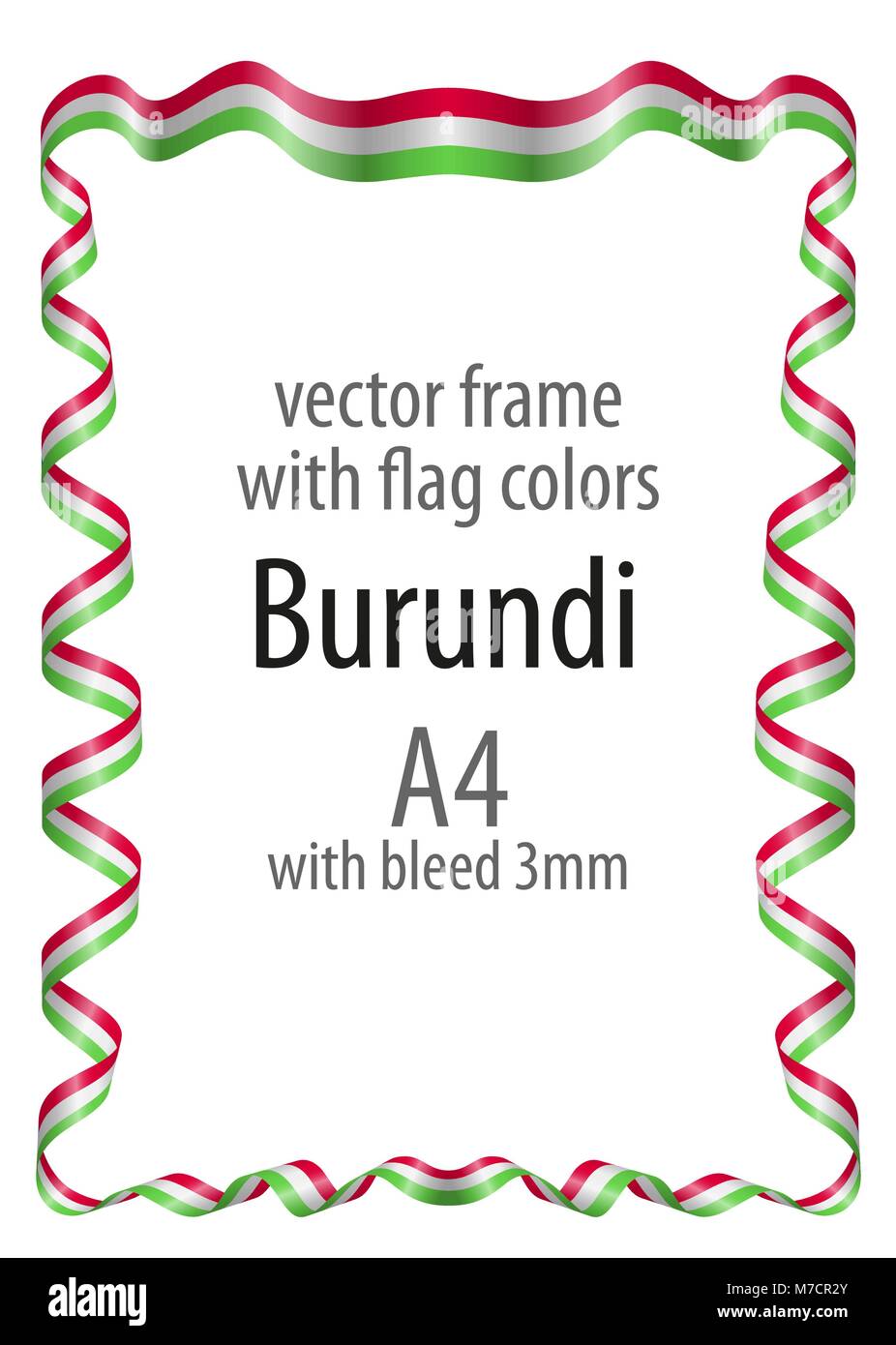 Frame and border of ribbon with the colors of the Burundi flag Stock ...