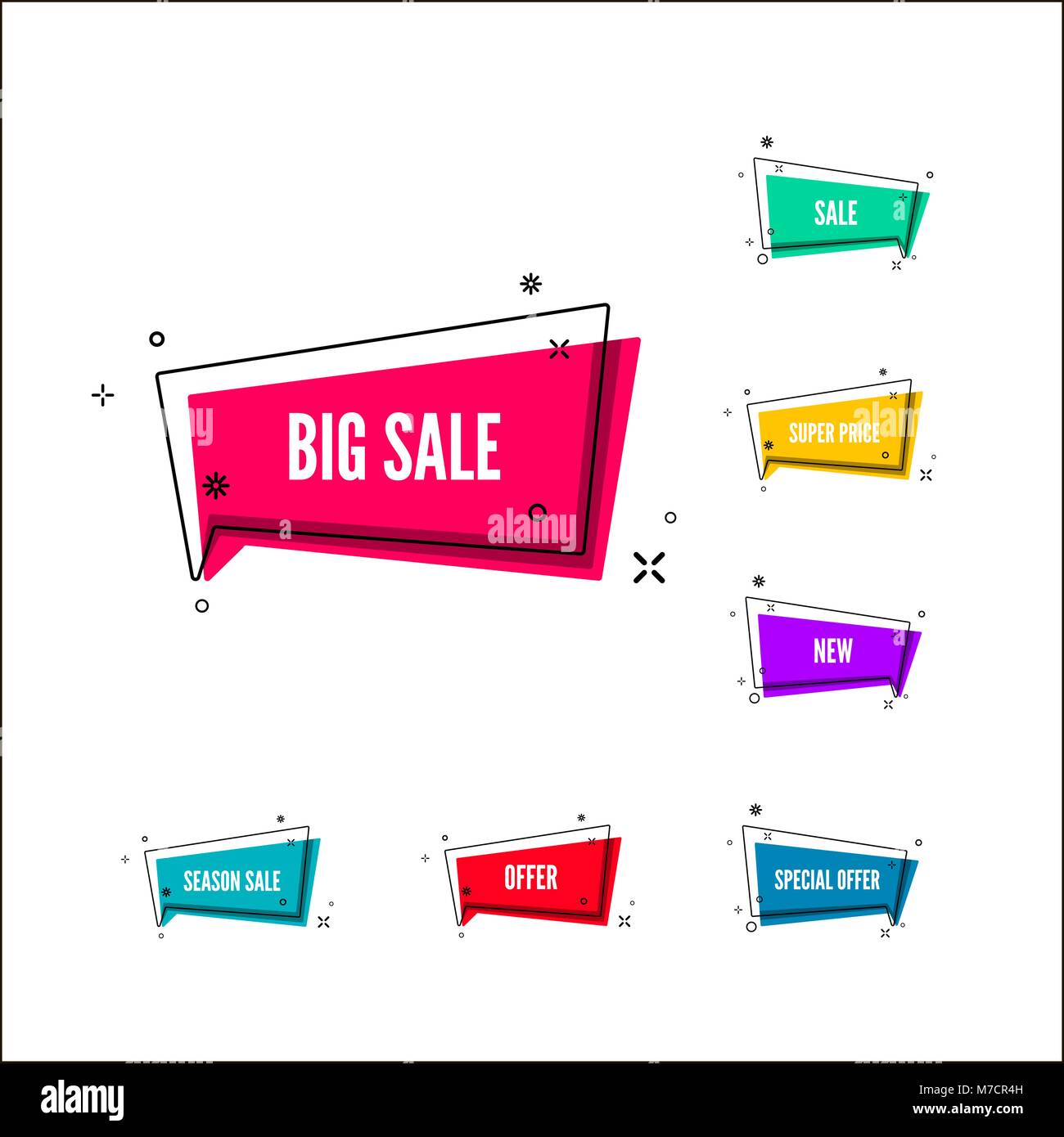 Business offers banner. Color retail lables. Colorful bubble with ...