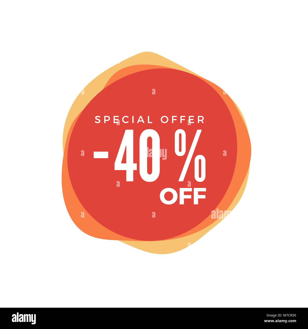 40 Percent Off Discount Sticker. Sale red tag Isolated on white ...