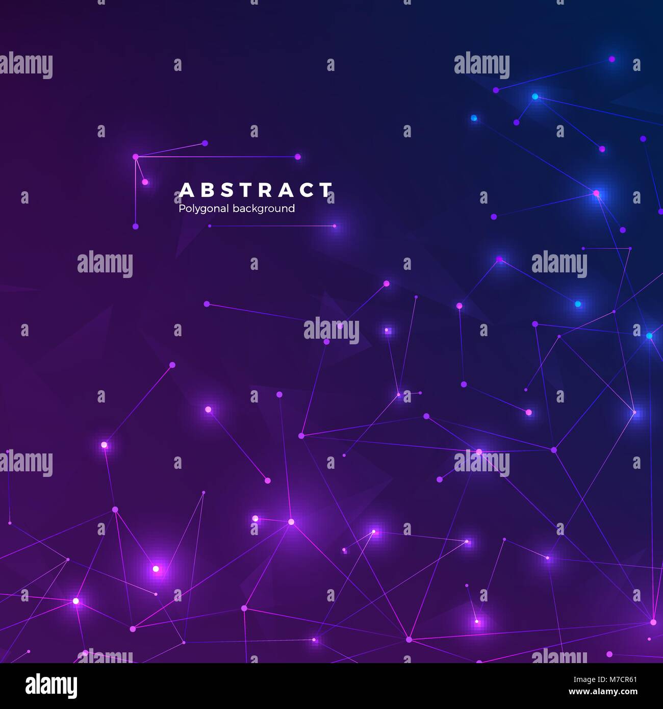 Technological abstract background. Particles, dots and connected by ...