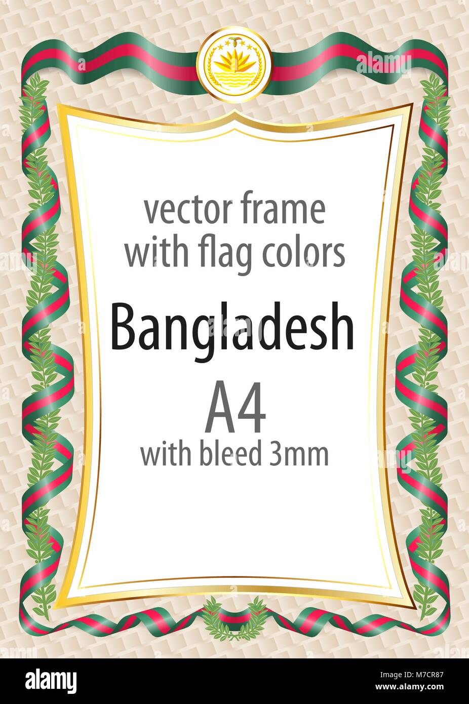 Frame and border of ribbon with the colors of the Bangladesh flag Stock ...