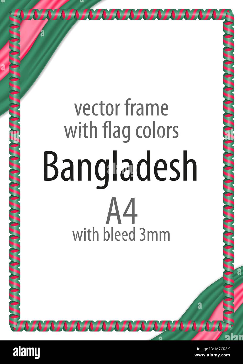 Frame and border of ribbon with the colors of the Bangladesh flag Stock ...