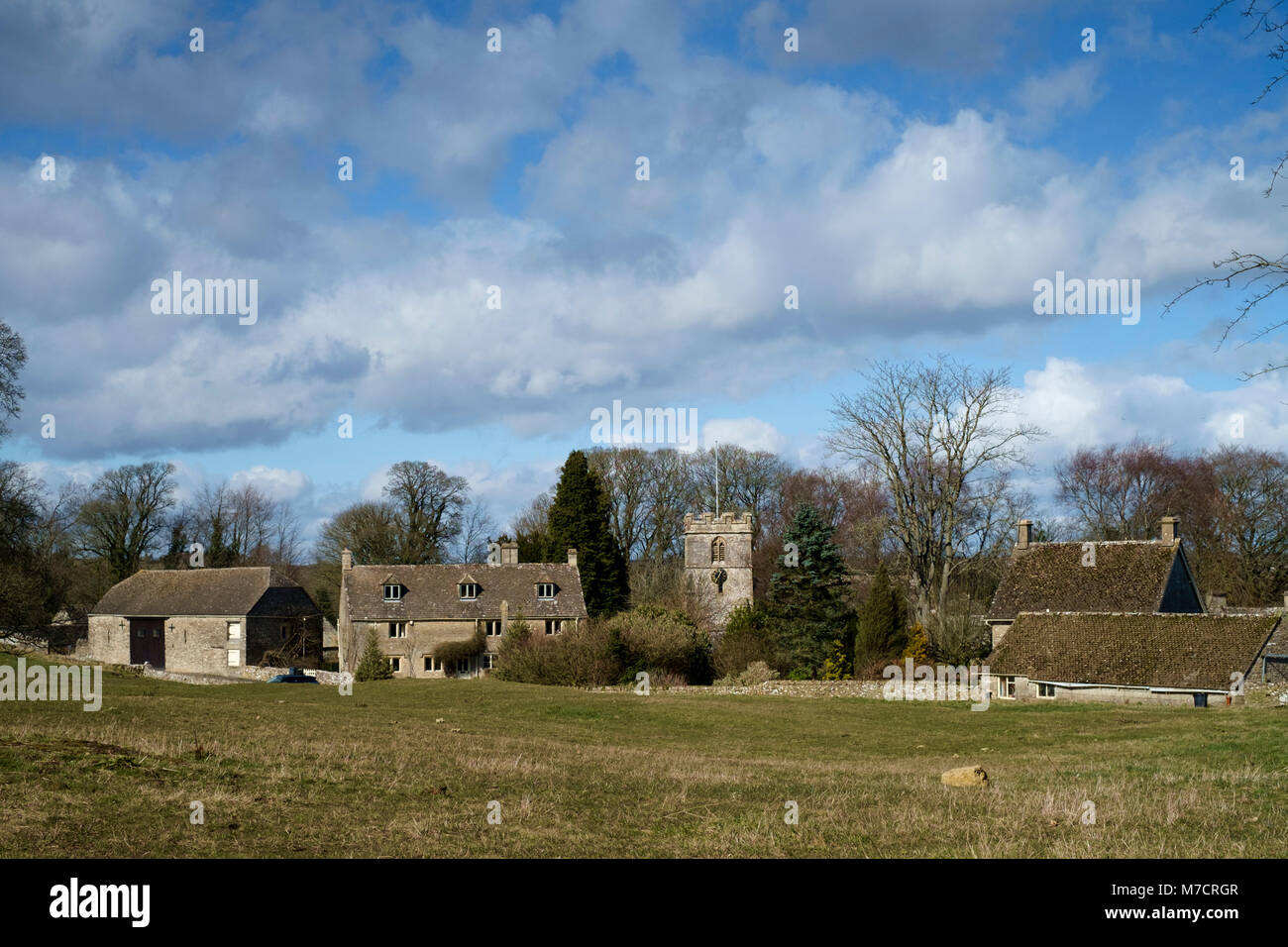 The Cotswold village of Miserden, Gloucestershire, England UK Stock ...